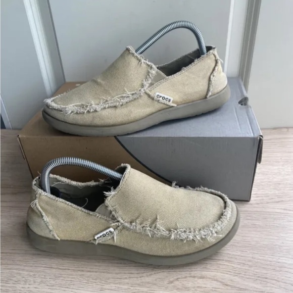 CROCS | Shoes | Crocs Mens Santa Cruz Slip On Canvas Boat Shoes Round ...